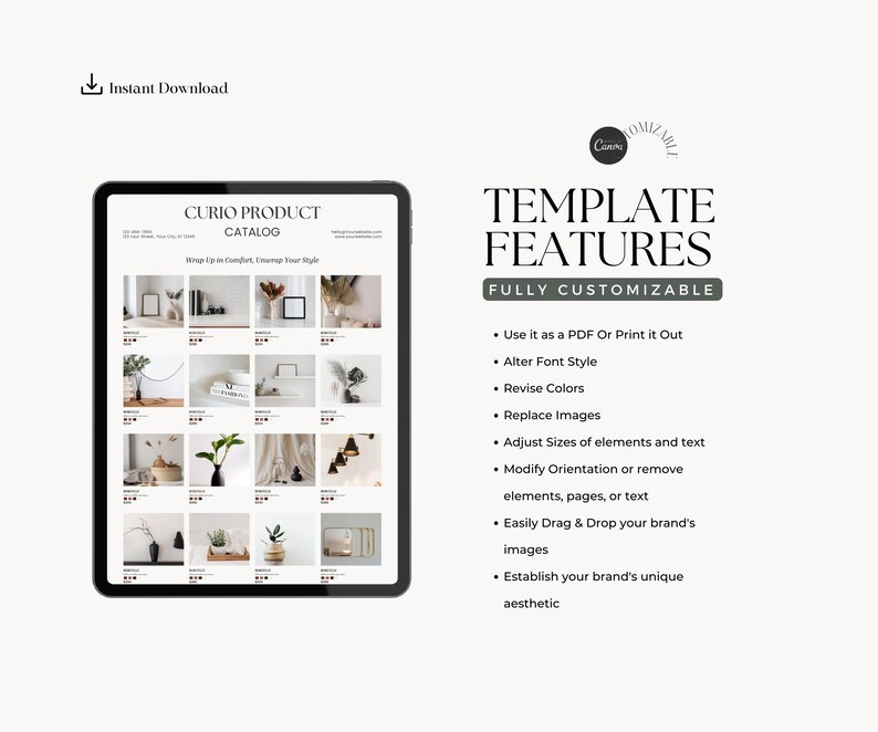 Editable Product Catalog Template, Modern Line Sheet (canva, A4) - Etsy