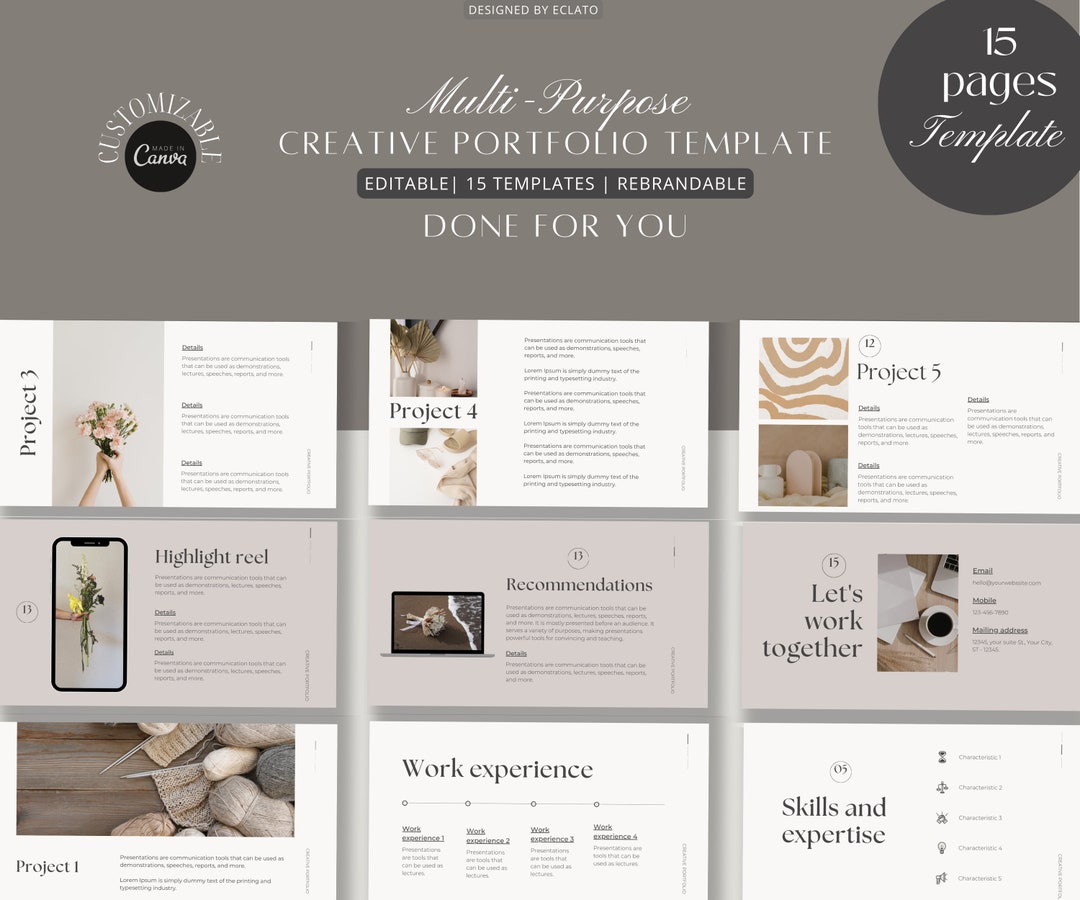 Creative Portfolio Template Canva Template Canva Media Kit Social Media ...