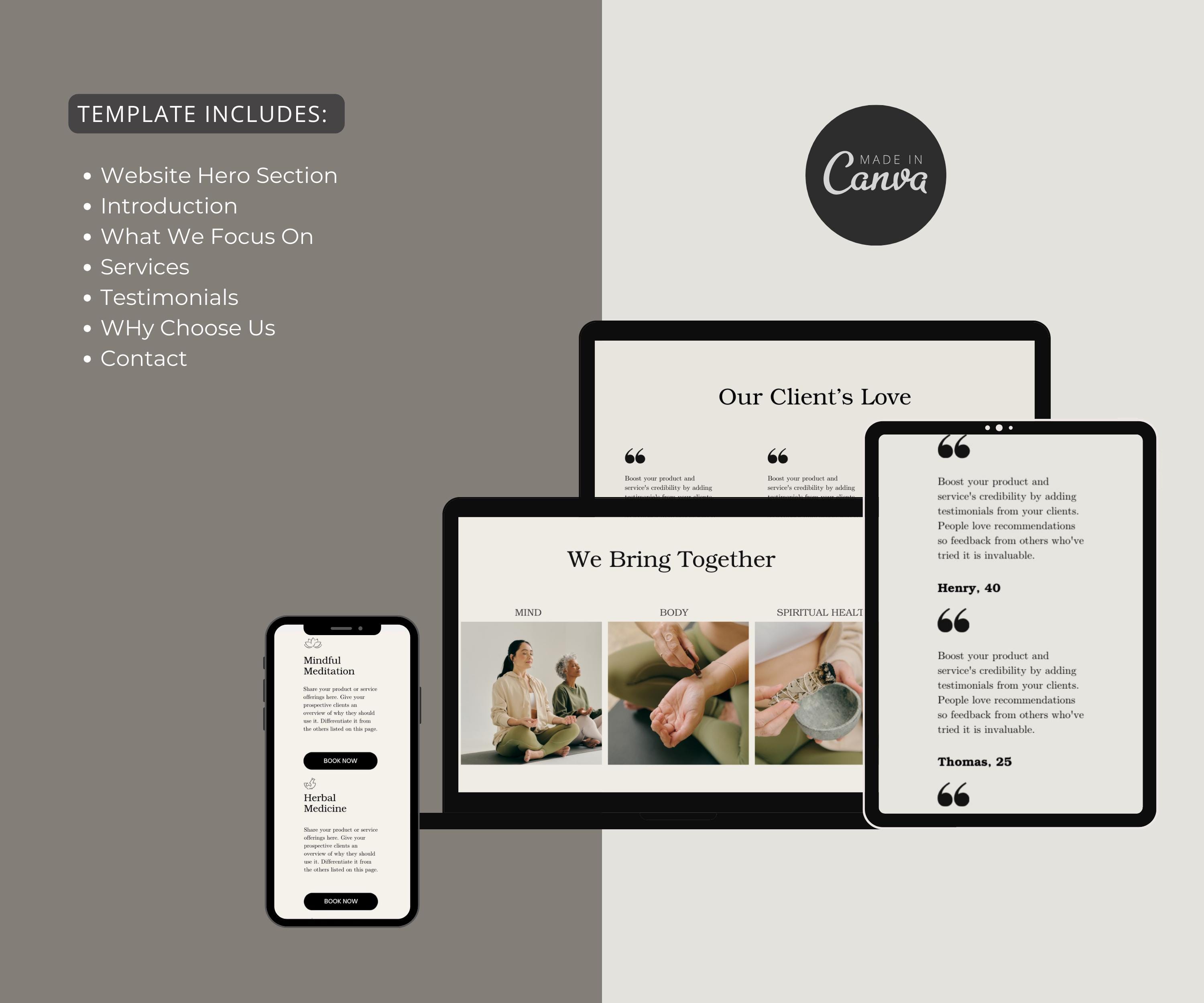Website Template Canva Template Website Canva Template Creative ...