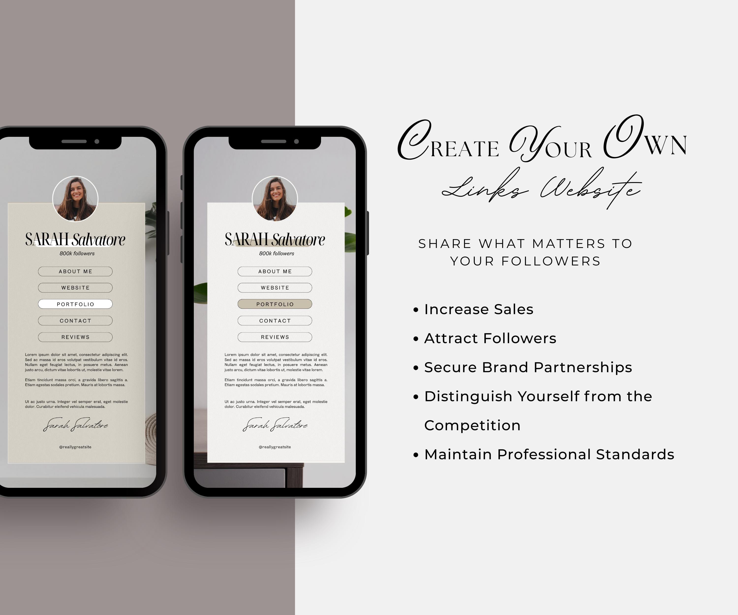 Canva Link in Bio Template: Elegant Website for Instagram (digital ...