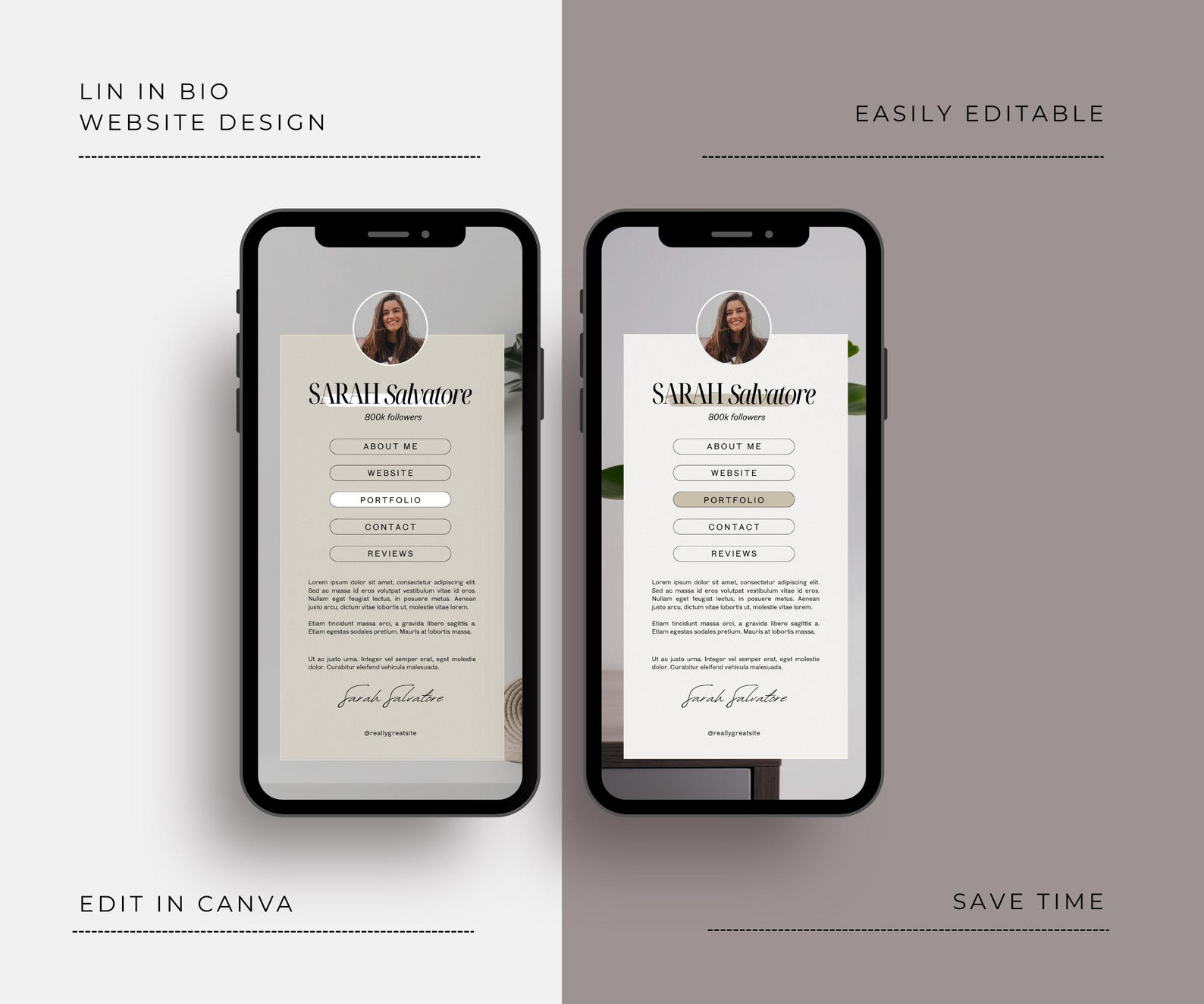 Canva Link in Bio Template: Elegant Website for Instagram (digital ...