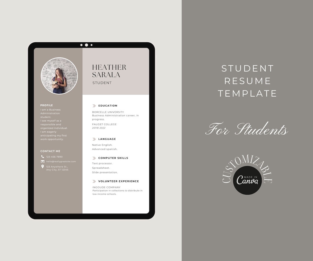 Student Resume, College Resume Template, Academic Resume, High School ...