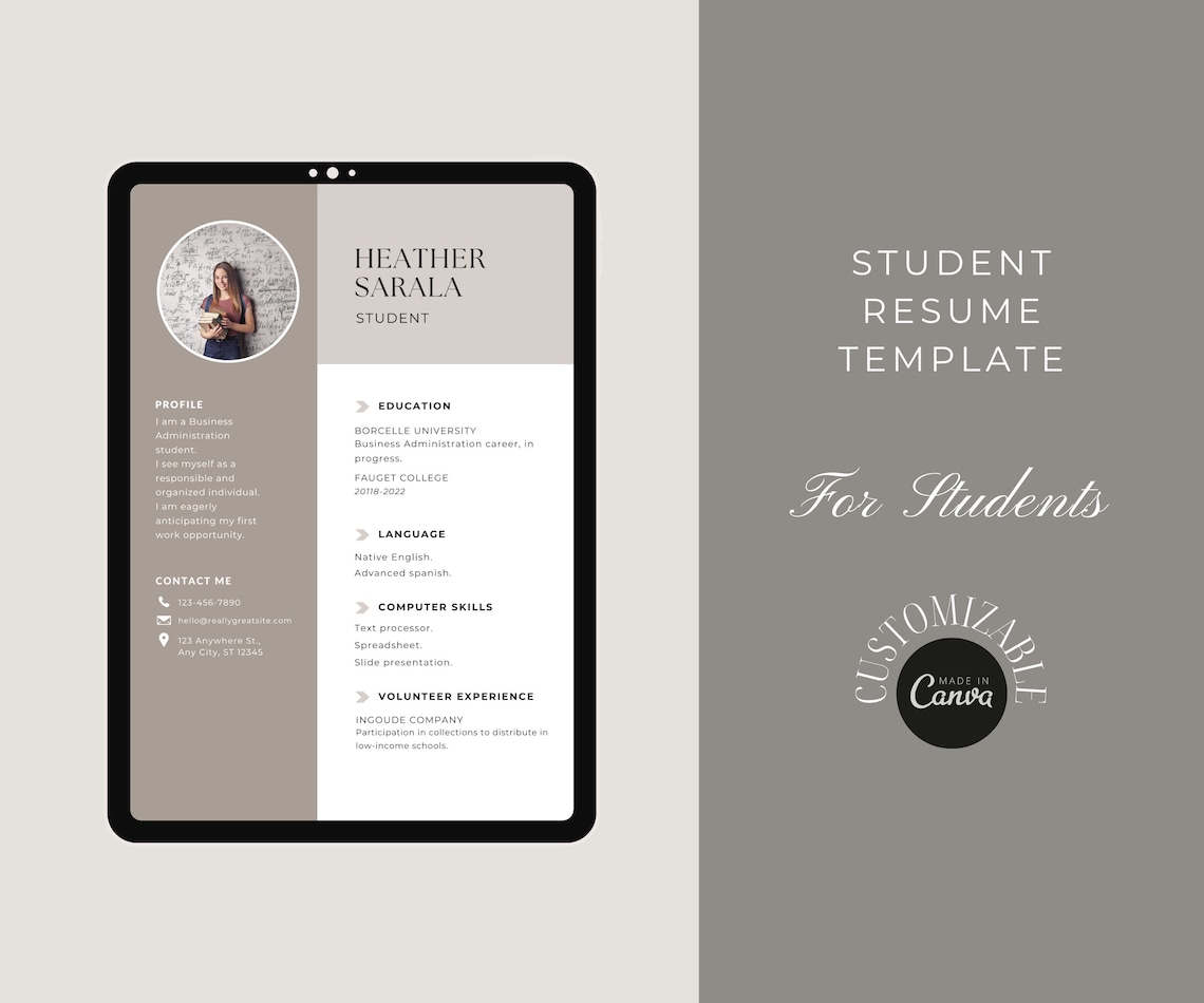 Student Resume, College Resume Template, Academic Resume, High School ...