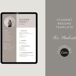 Student Resume, College Resume Template, Academic Resume, High School ...