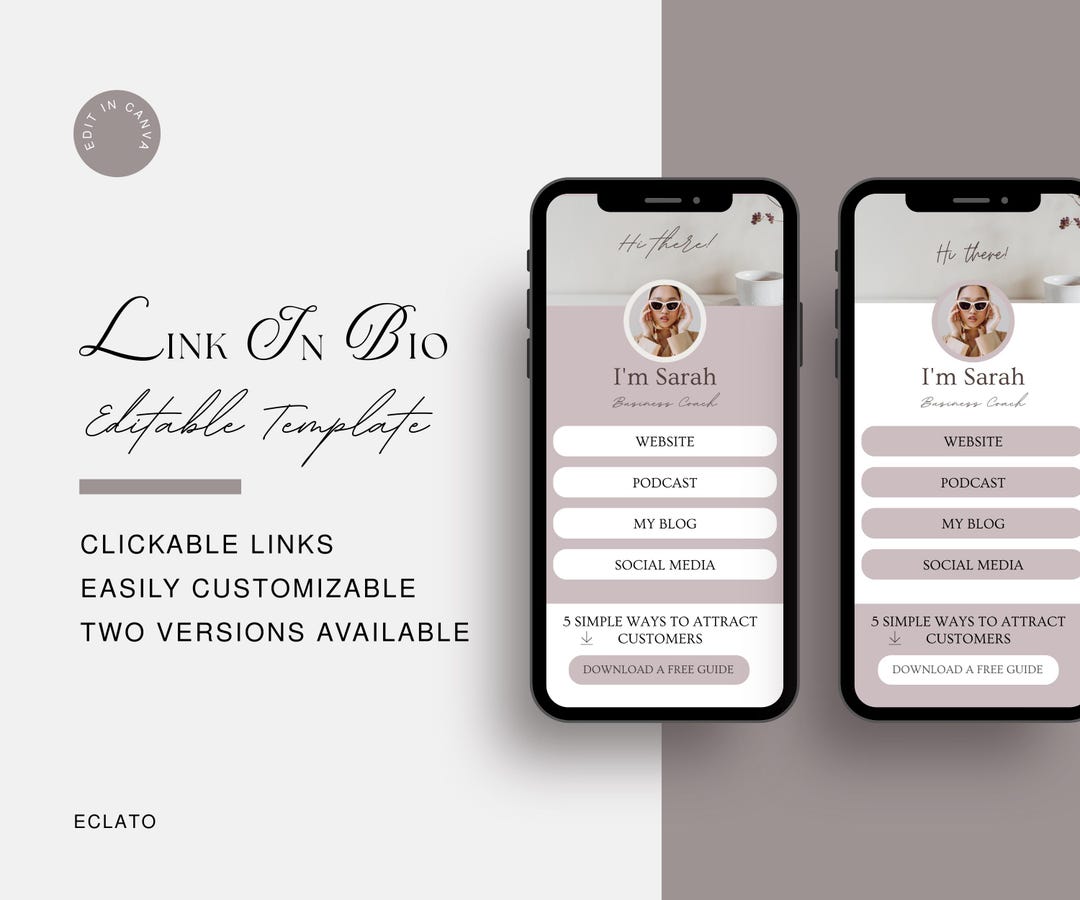 Canva Link in Bio Template: Elegant Instagram Website (digital Download ...