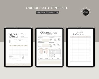 Editable Clothing Business Order Forms Bundle Template, Printable Small ...