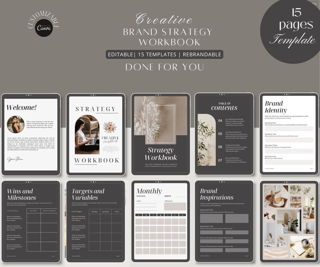 Brand Strategy Workbook, Canva Workbook, Canva Ebook, Branding Guide ...