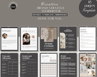 Minimal Brand Strategy Workbook, Canva Workbook, Canva Ebook, Branding ...