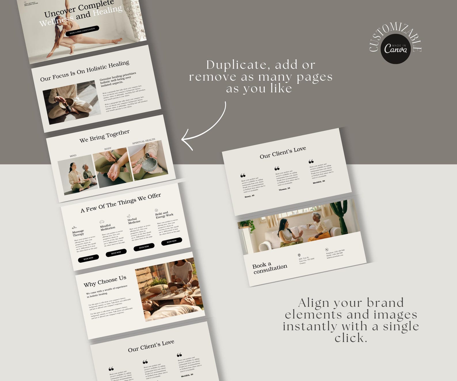 Website Template Canva Template Website Canva Template Creative Wellness Website Template Canva ...