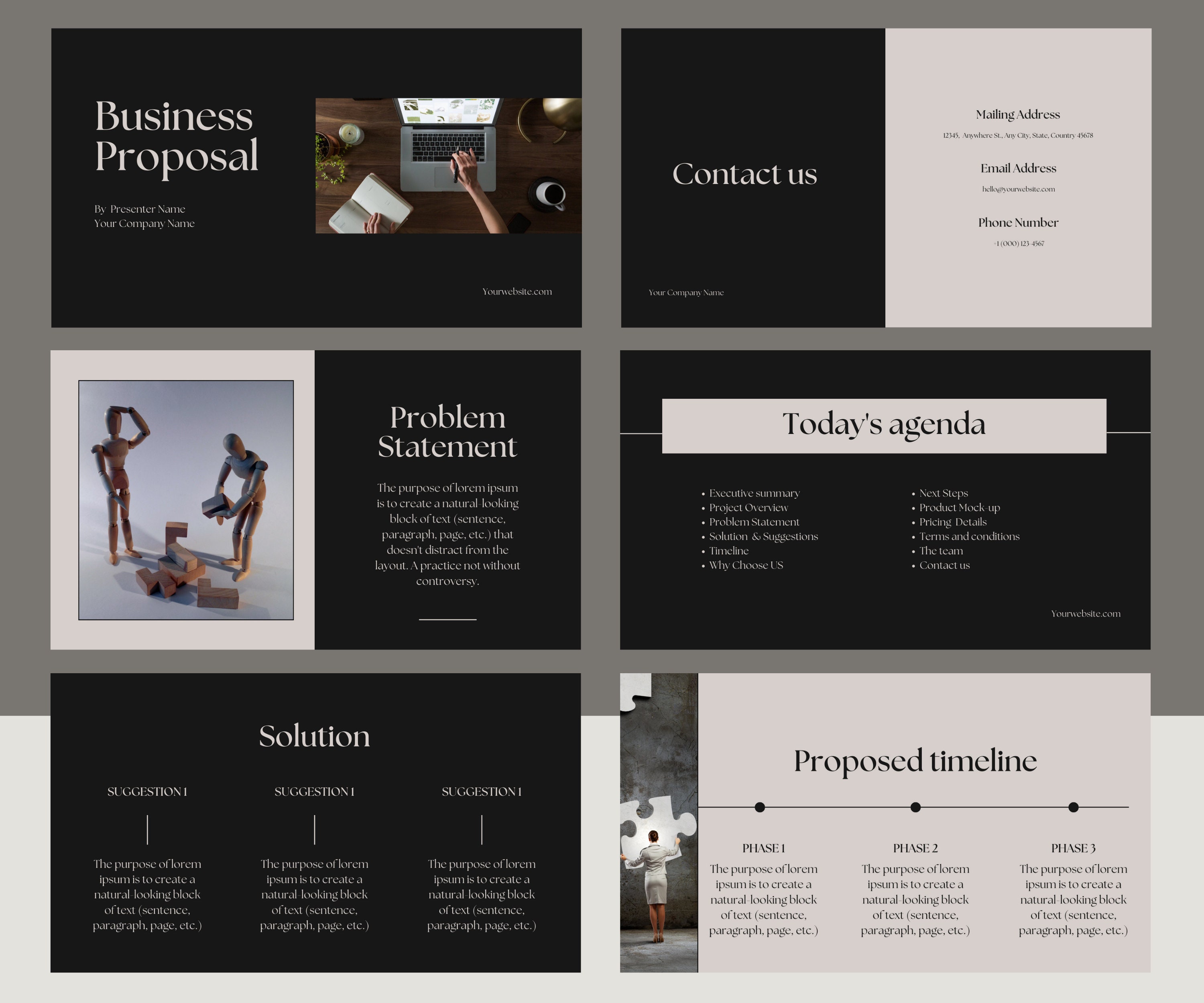 Business Proposal Portfolio Canva Template Marketing Presentation ...