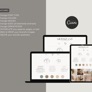 Brand Kit Template, Black Brand Board Template, Pre-made Branding Kit ...