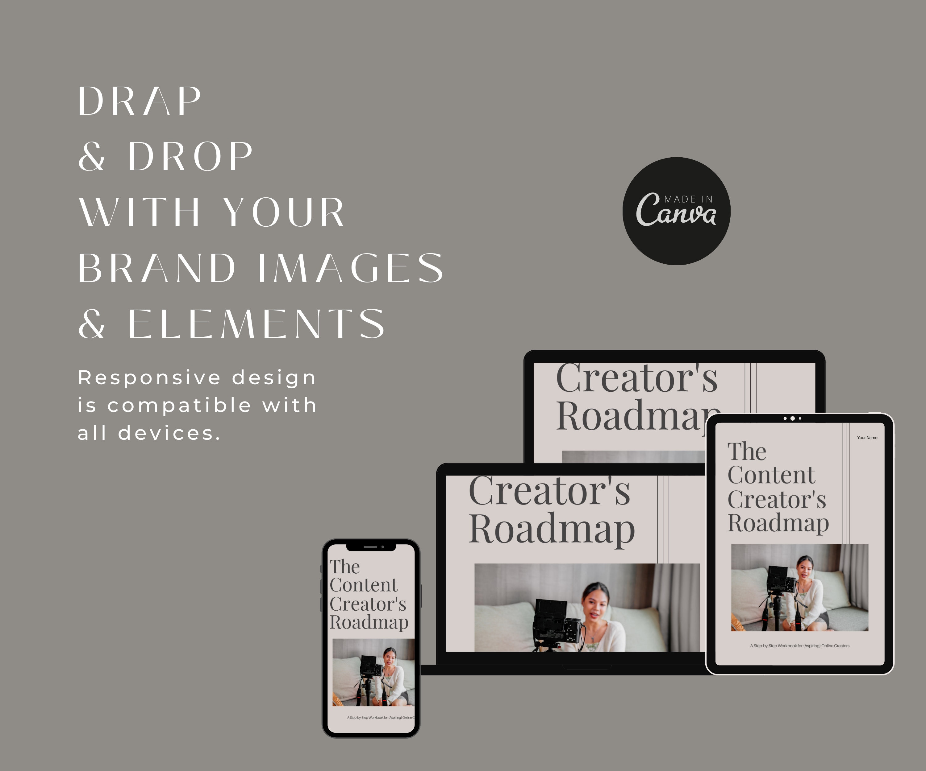 Content Creator Workbook, Content Creator Ebook, Canva Ebook Template, Content Creator Roadmap ...