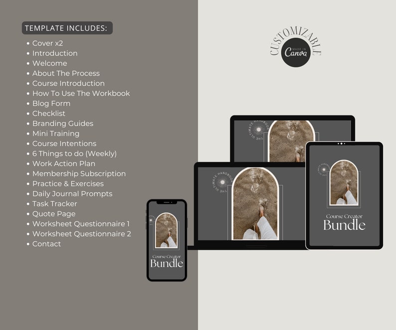 Course Creator Template, Canva Bundle Template, Worksheet Template ...