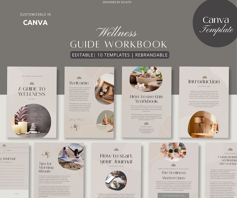 Wellness Guide, Canva Templates, Wellness Workbook, Wellness Planner ...