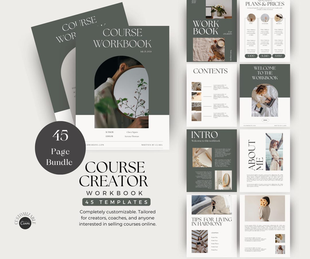 Course Creator Template, Canva Bundle Template, Boho Template, Coaching ...