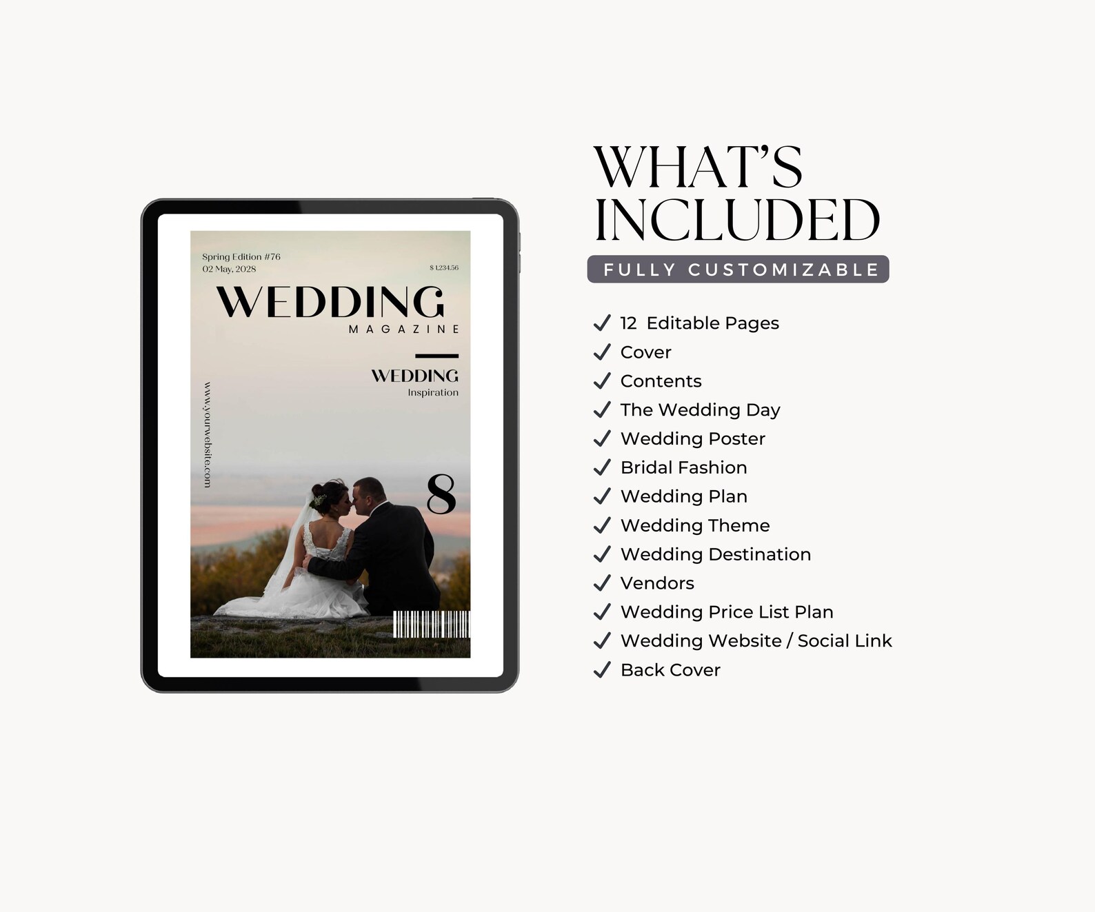 Wedding Day Magazine Template | Wedding Magazine Template | Magazine ...