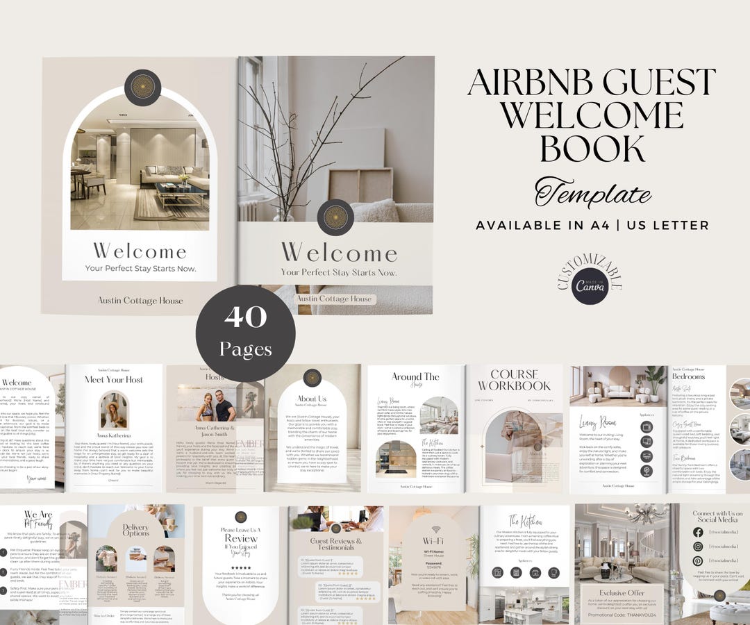 Airbnb Welcome Book Template, Vacation Rental Welcome Book, VRBO ...