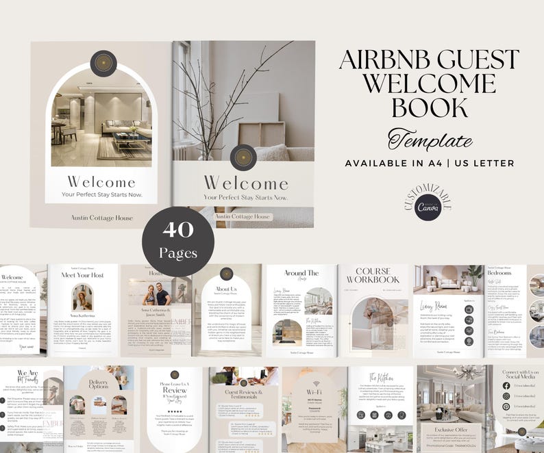 Airbnb Welcome Book Template, Vacation Rental Welcome Book, VRBO ...