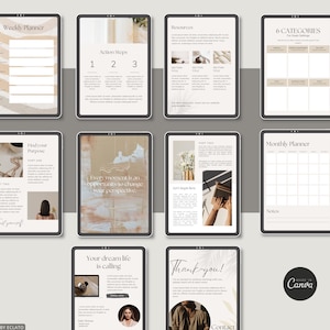 Course Creator Template, Canva Bundle Template, Boho Template, Coaching ...