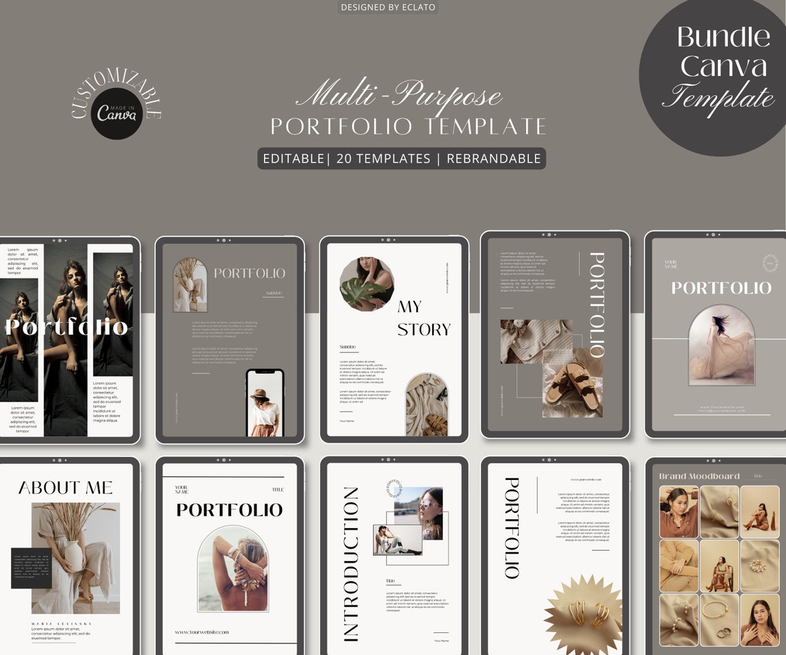 Portfolio Template, Canva Template, Canva Media Kit, Social Media Canva ...