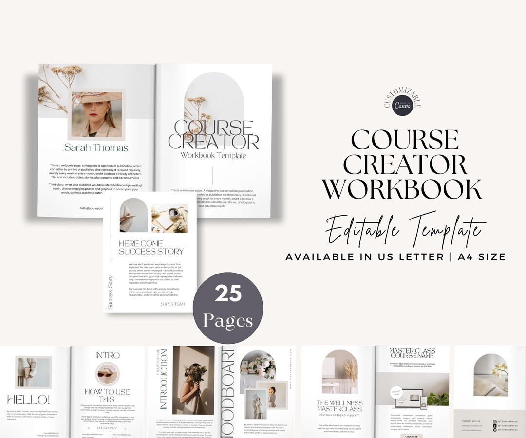 Course Creator Template, Canva Bundle Template, Boho Template, Coaching ...