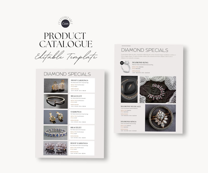 Line Sheet Canva Template, Product Catalogs, Product Sales Sheet, Canva ...