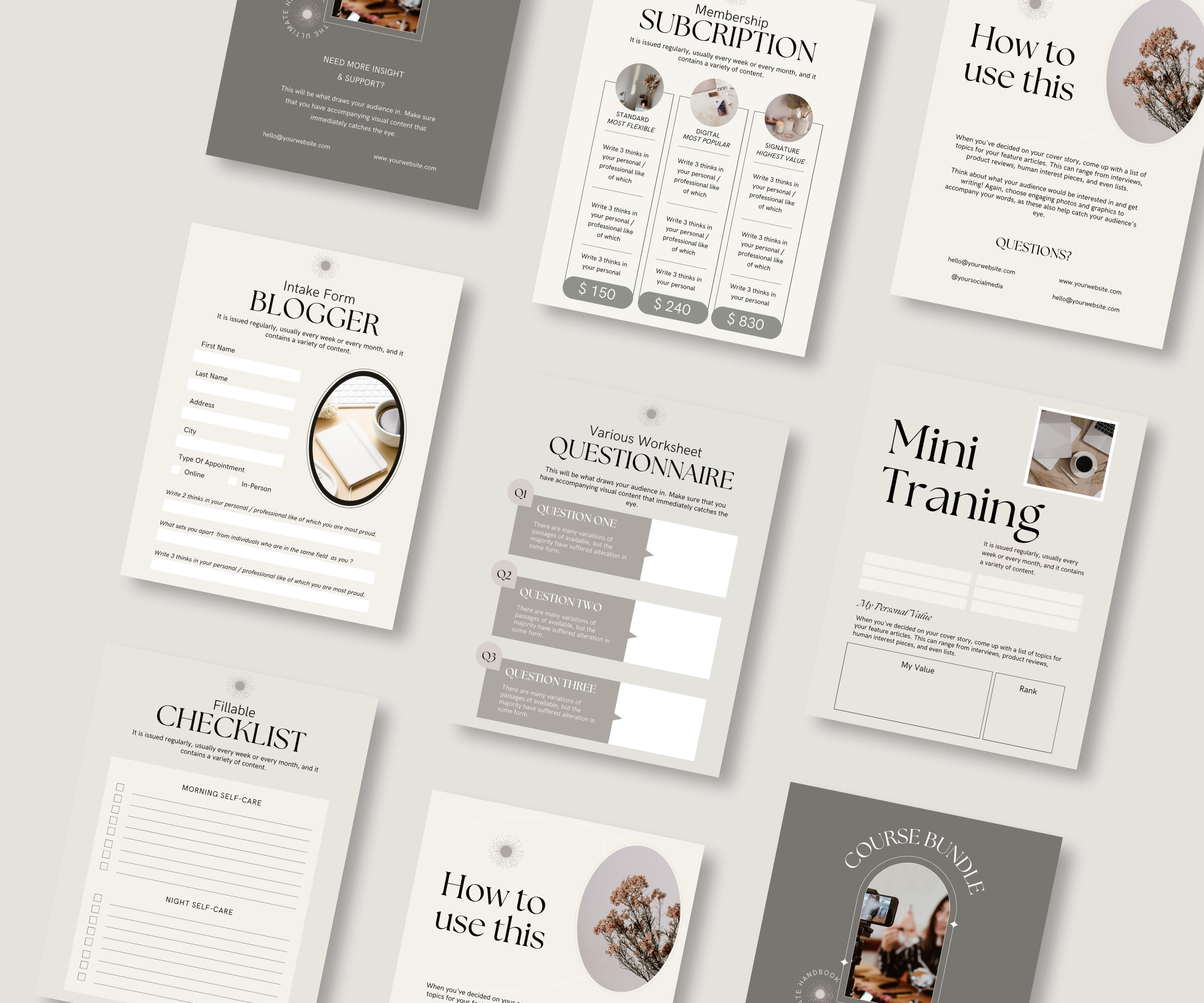 Course Creator Template, Canva Bundle Template, Worksheet Template ...