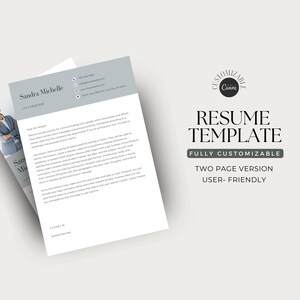 Resume Template, Editable Resume Template, Canva Template, Professional ...