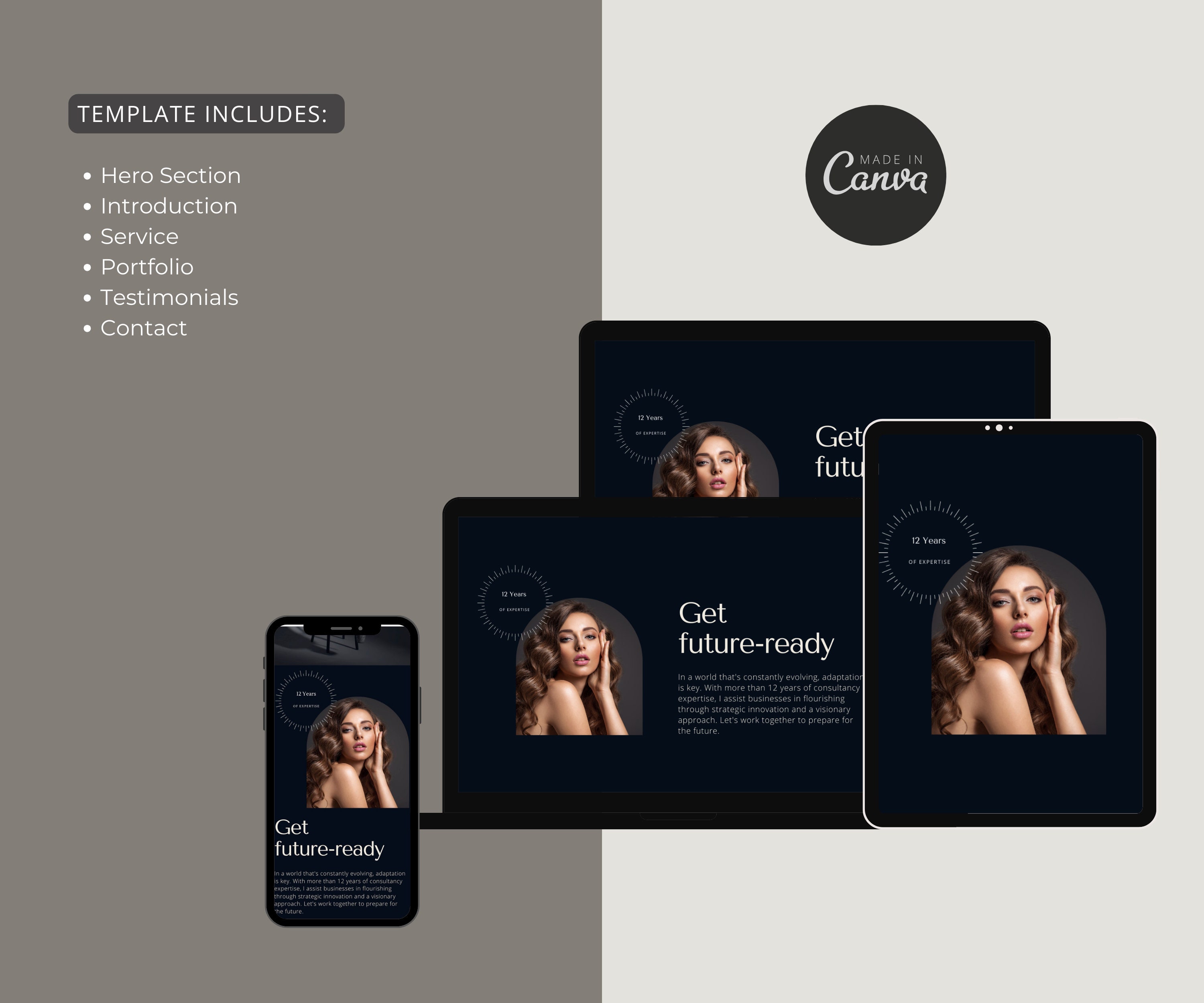 Portfolio Website Template Canva Template Website Coaching Template ...