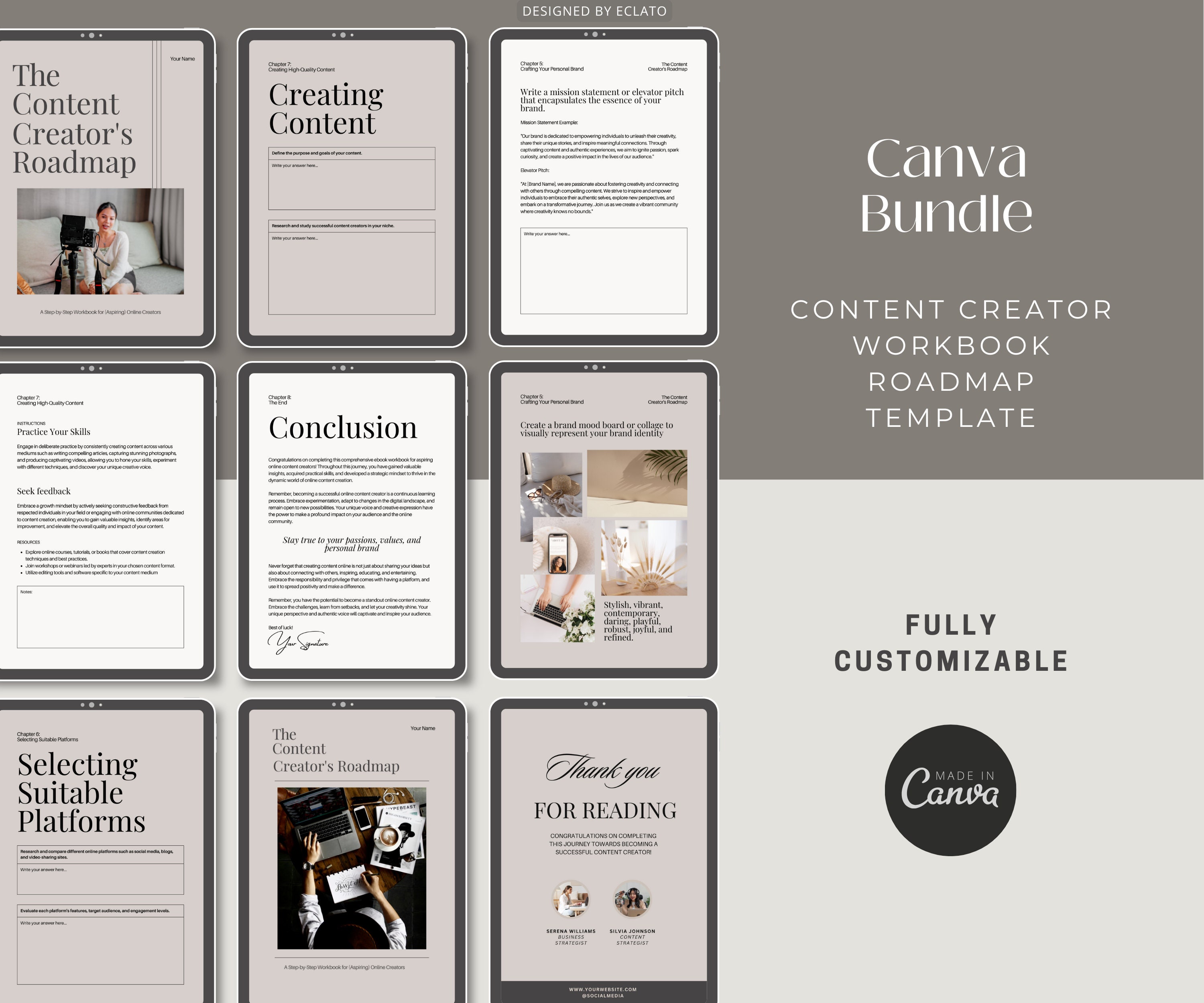 Content Creator Workbook, Content Creator Ebook, Canva Ebook Template ...