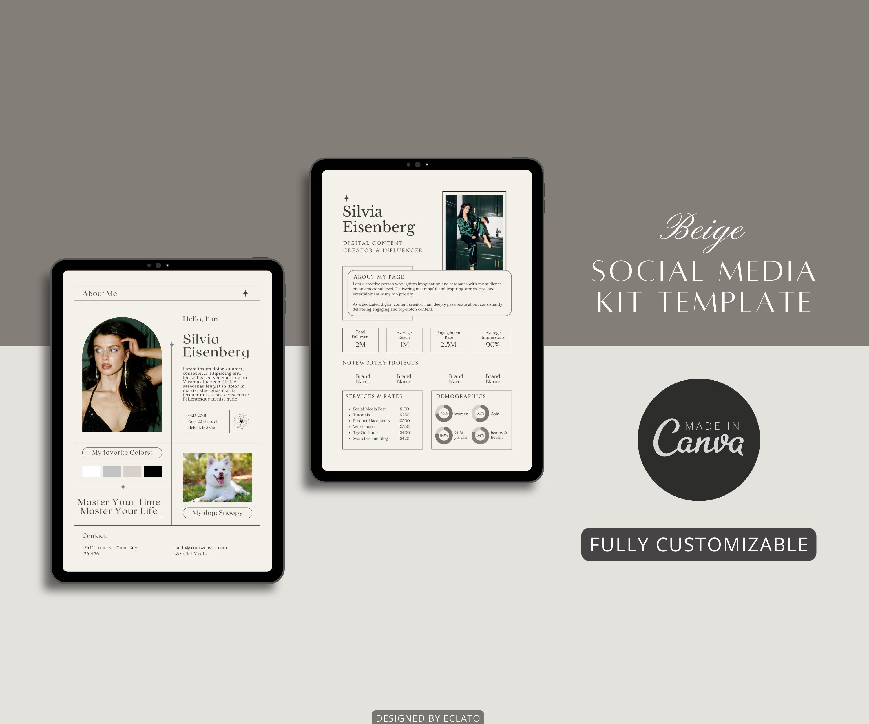 Social Media Kit, Canva Media Kit, Canva Template, Instagram Kit ...