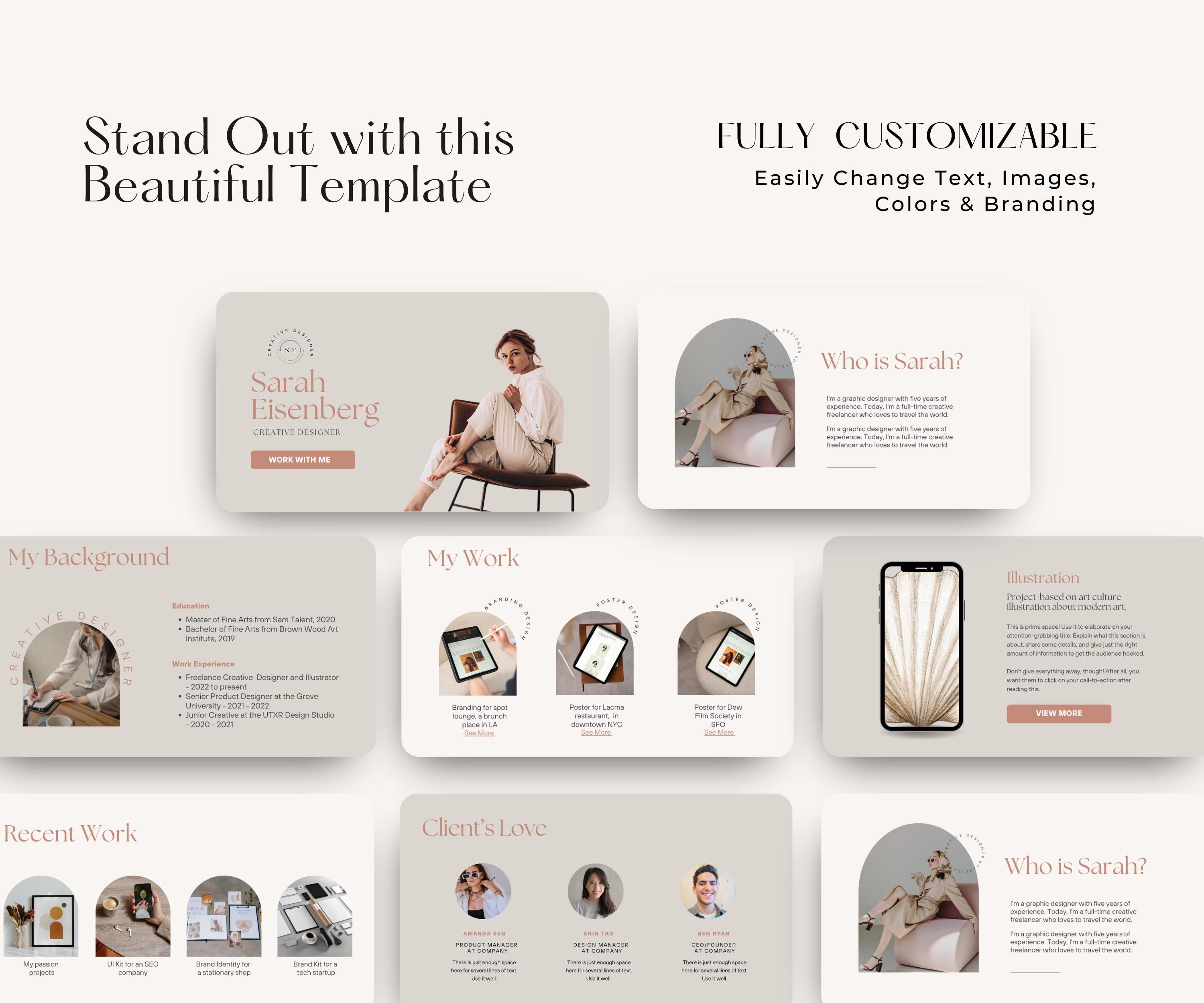 Portfolio Website Template Canva Template Website Canva Template ...