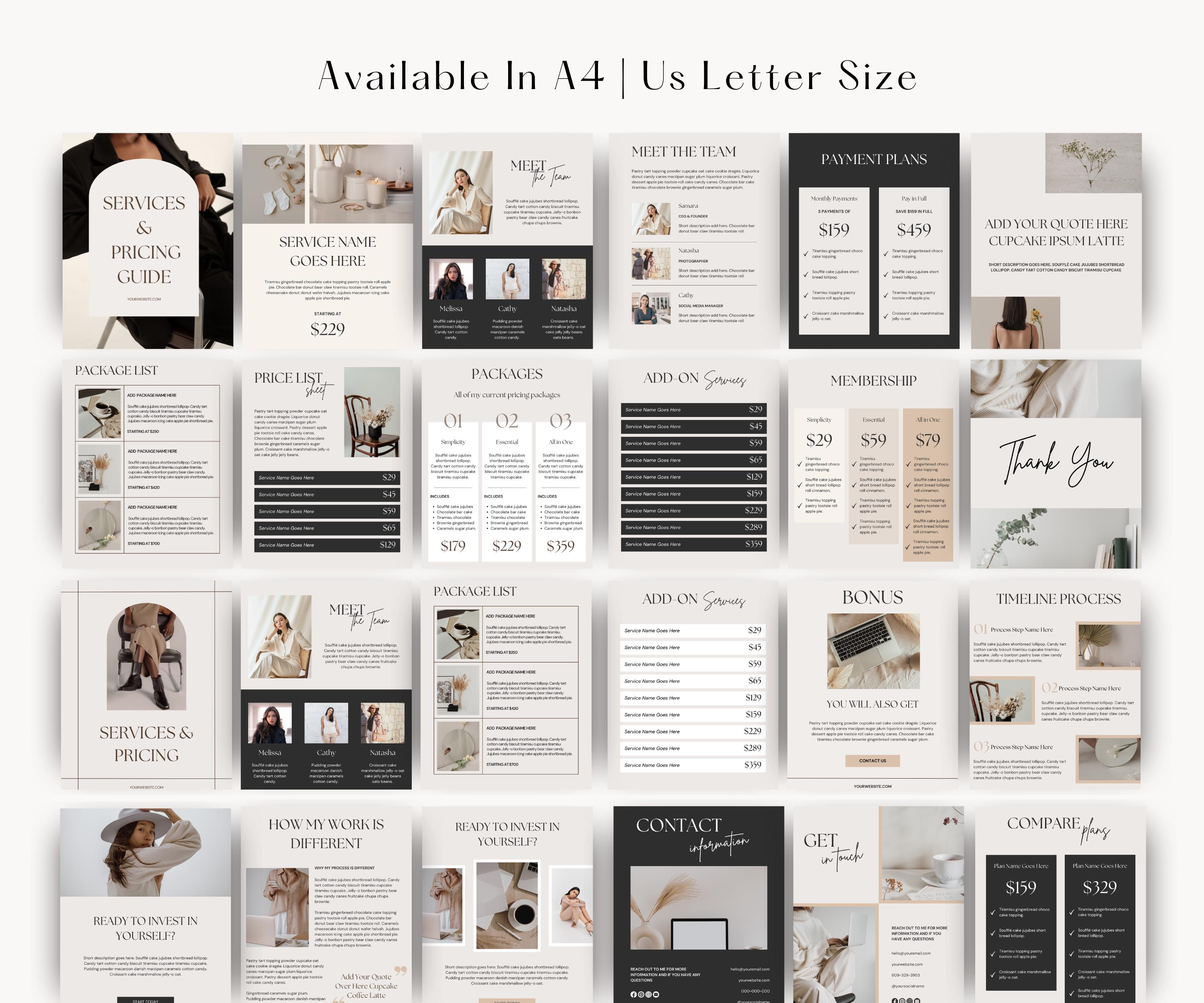 Services & Pricing Guide Client Brochure Template, Portfolio, Course ...