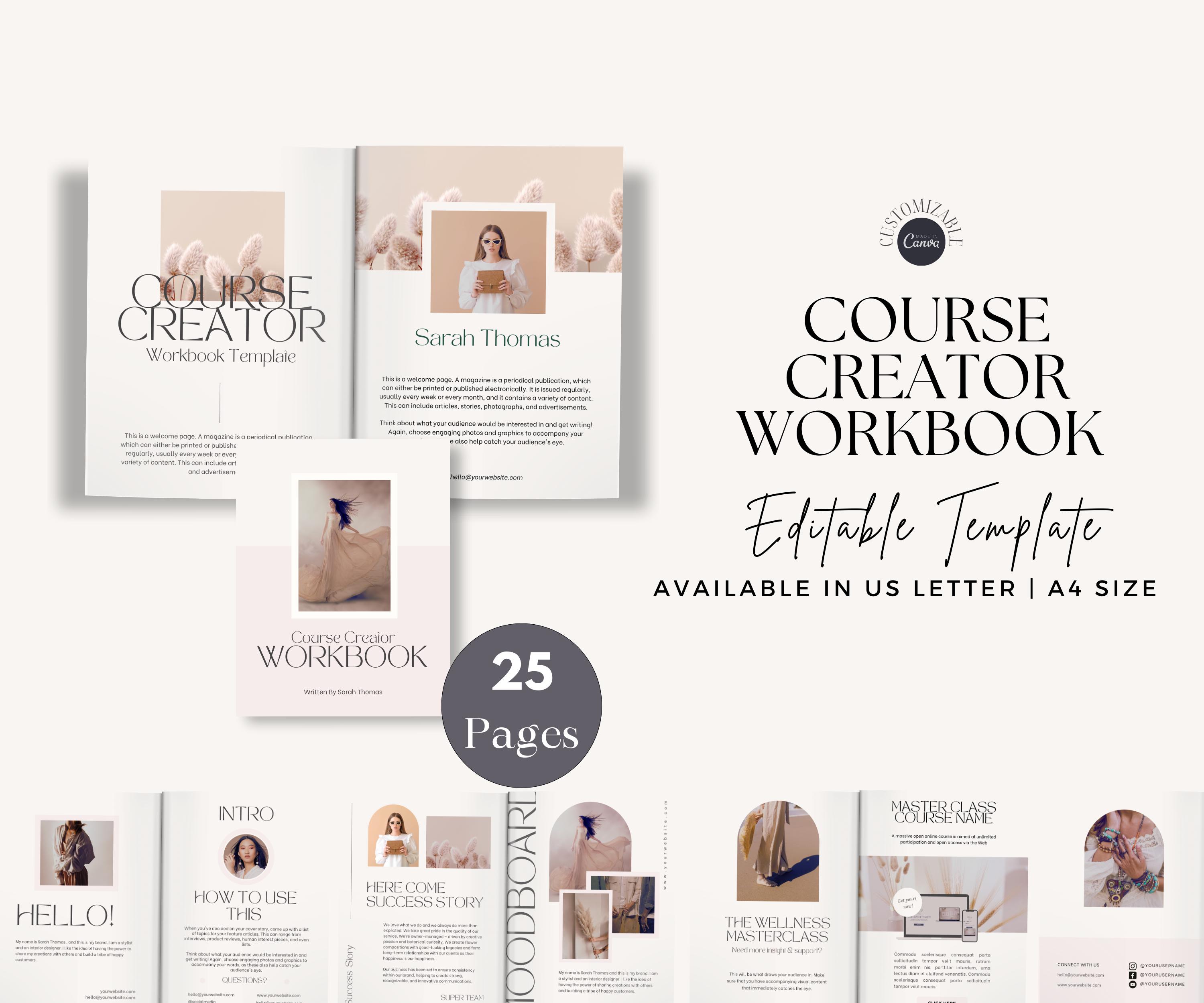 Course Creator Template, Canva Bundle Template, Boho Template, Coaching ...