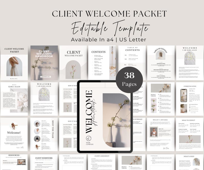 Client Welcome Packet Template, Virtual Assistant Welcome Packet, New ...