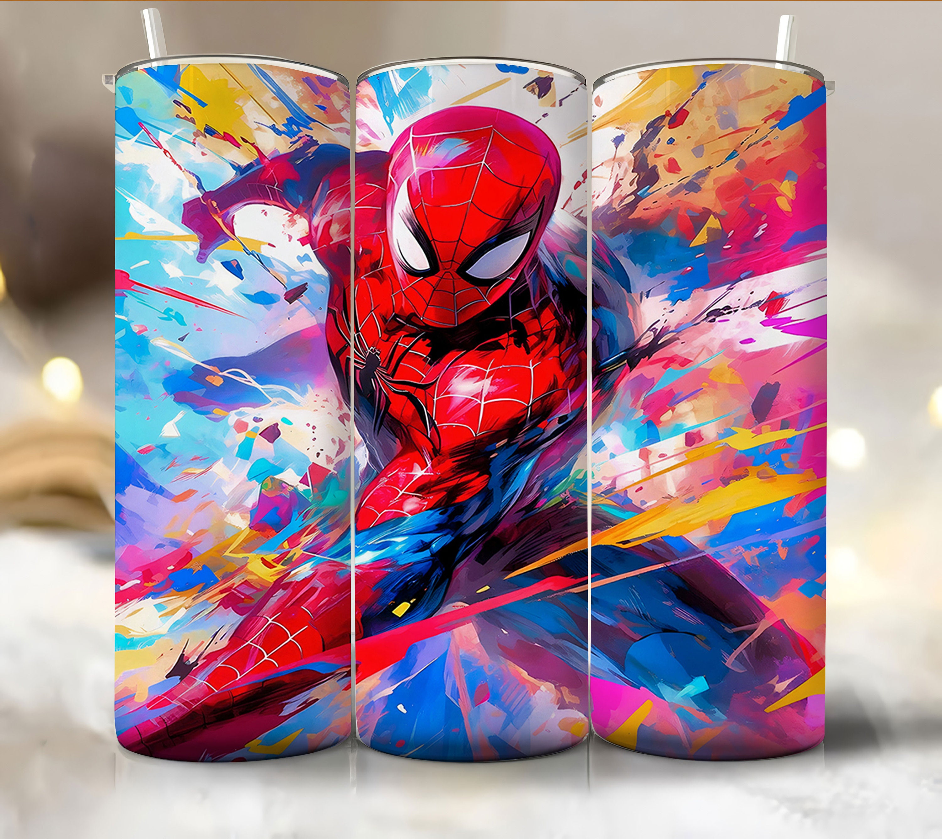 3D Spiderman Tumbler Wrap , 20 Oz Skinny Spider Man Tumbler Wrap, 20oz ...