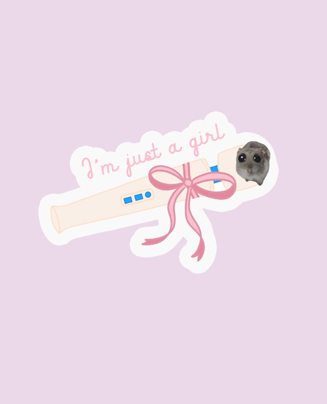 Im Just a Girl, Viral Stupid Funny Hamster Sticker, Bumper Sticker ...