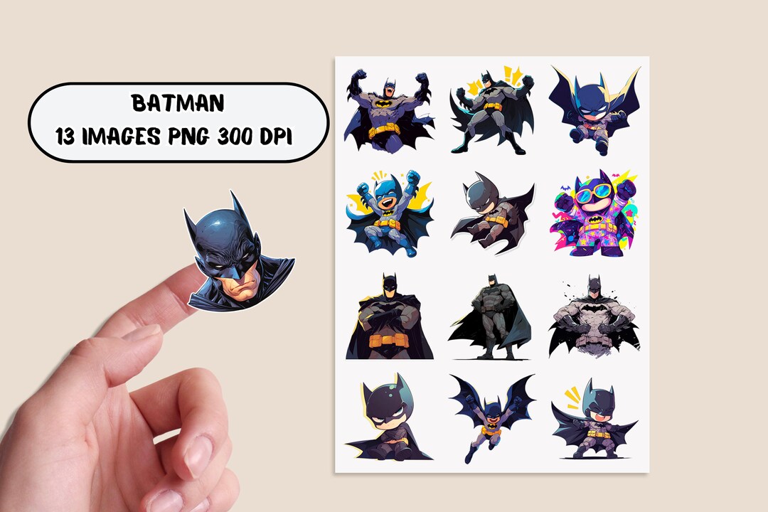 Batman Sticker Set 13 Style PNG Pack, Sticker Design, Clipart Bundle - Etsy