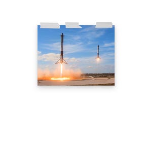 Spacex Falcon Heavy Side Boosters Landing Matte Poster - Etsy