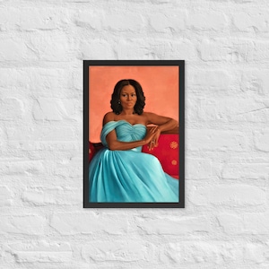Michelle Obama Official Portrait by Robert Mccurdy Framed Poster - Etsy
