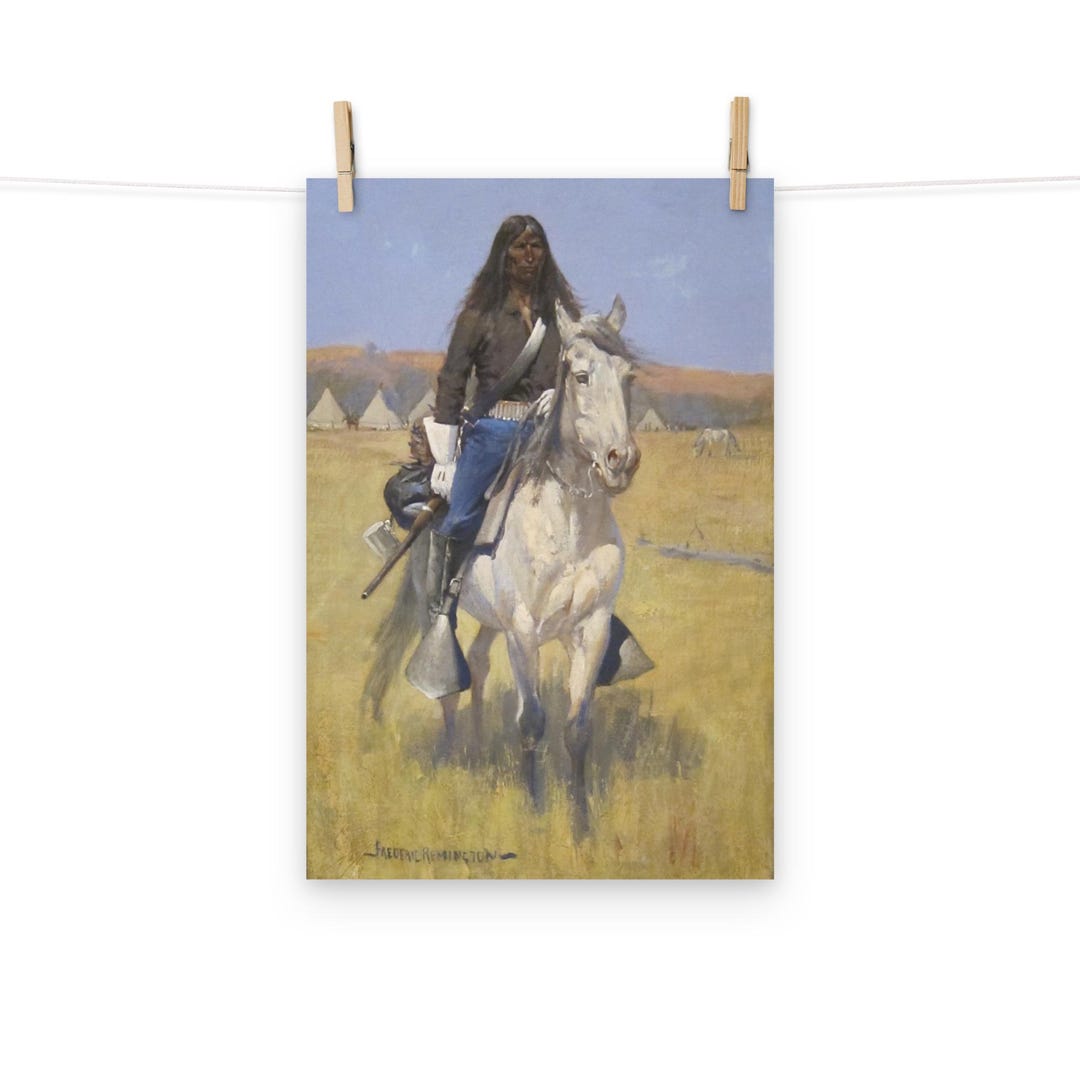 Mounted Indian Scout by Frederic Remington Matte Poster - Etsy