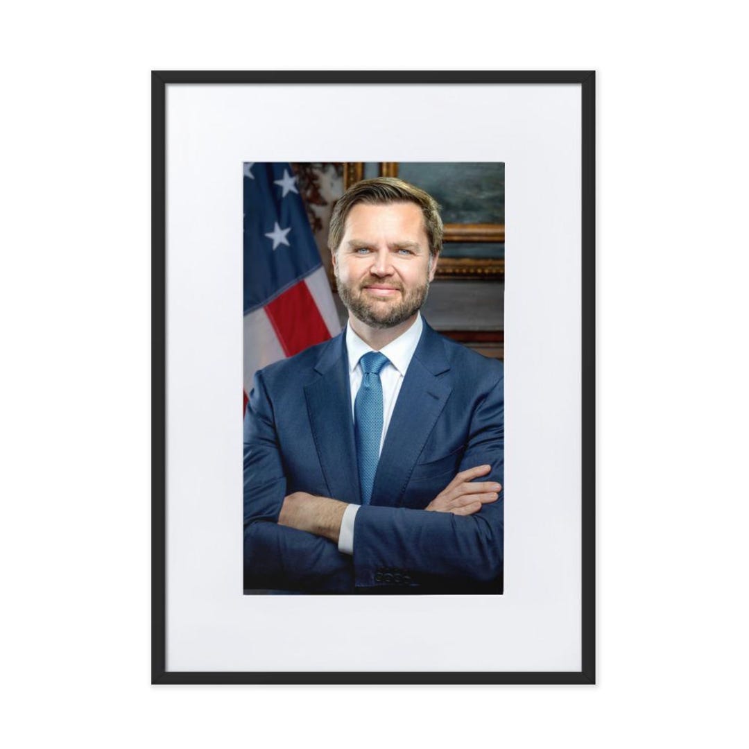 Vice President JD Vance Official Portrait 2025 Framed Poster With Mat ...