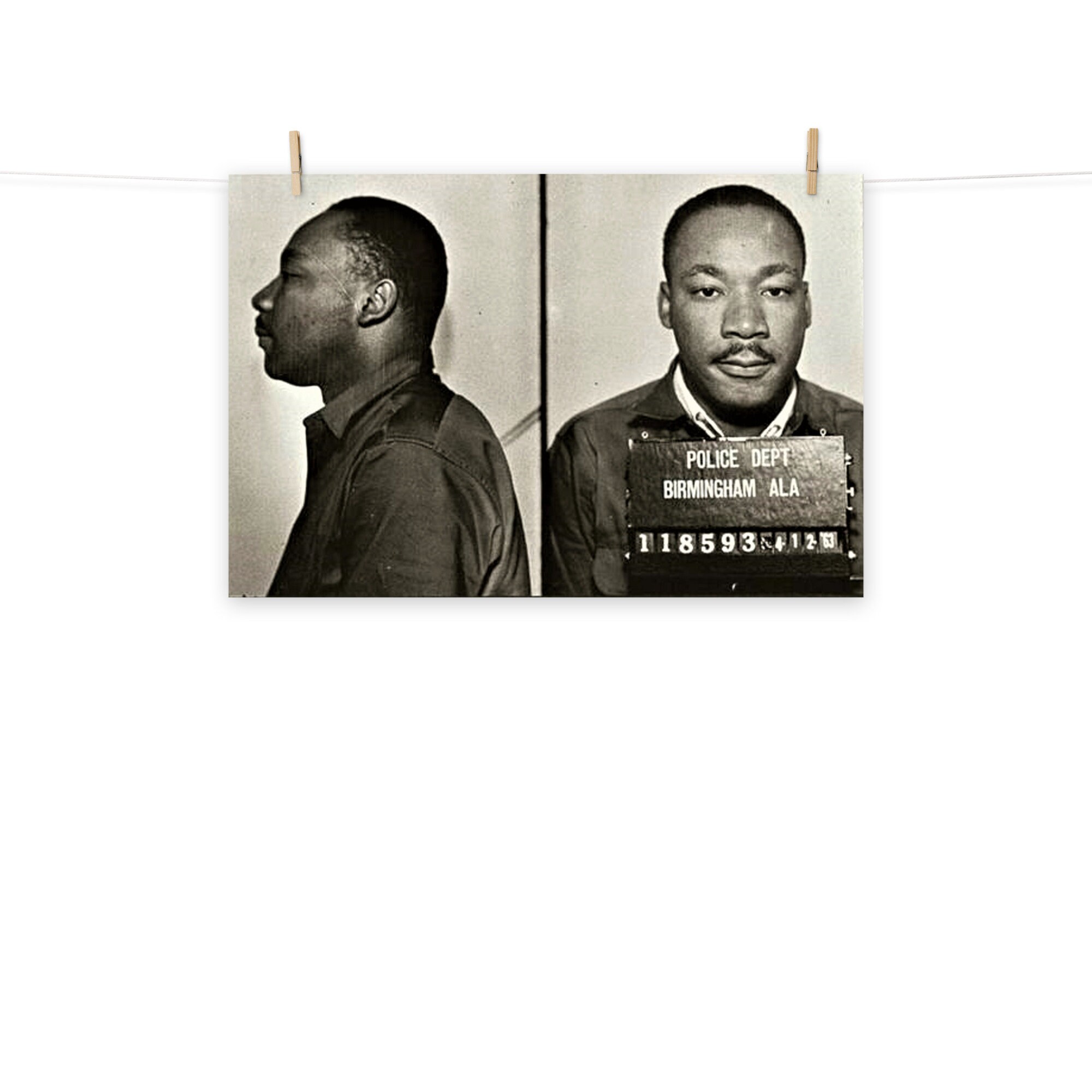 Martin Luther King Jr Mugshot in Birmingham Matte Poster - Etsy