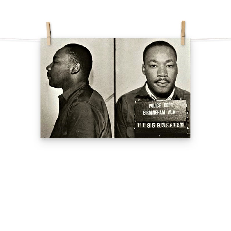 Martin Luther King Jr Mugshot in Birmingham Matte Poster - Etsy