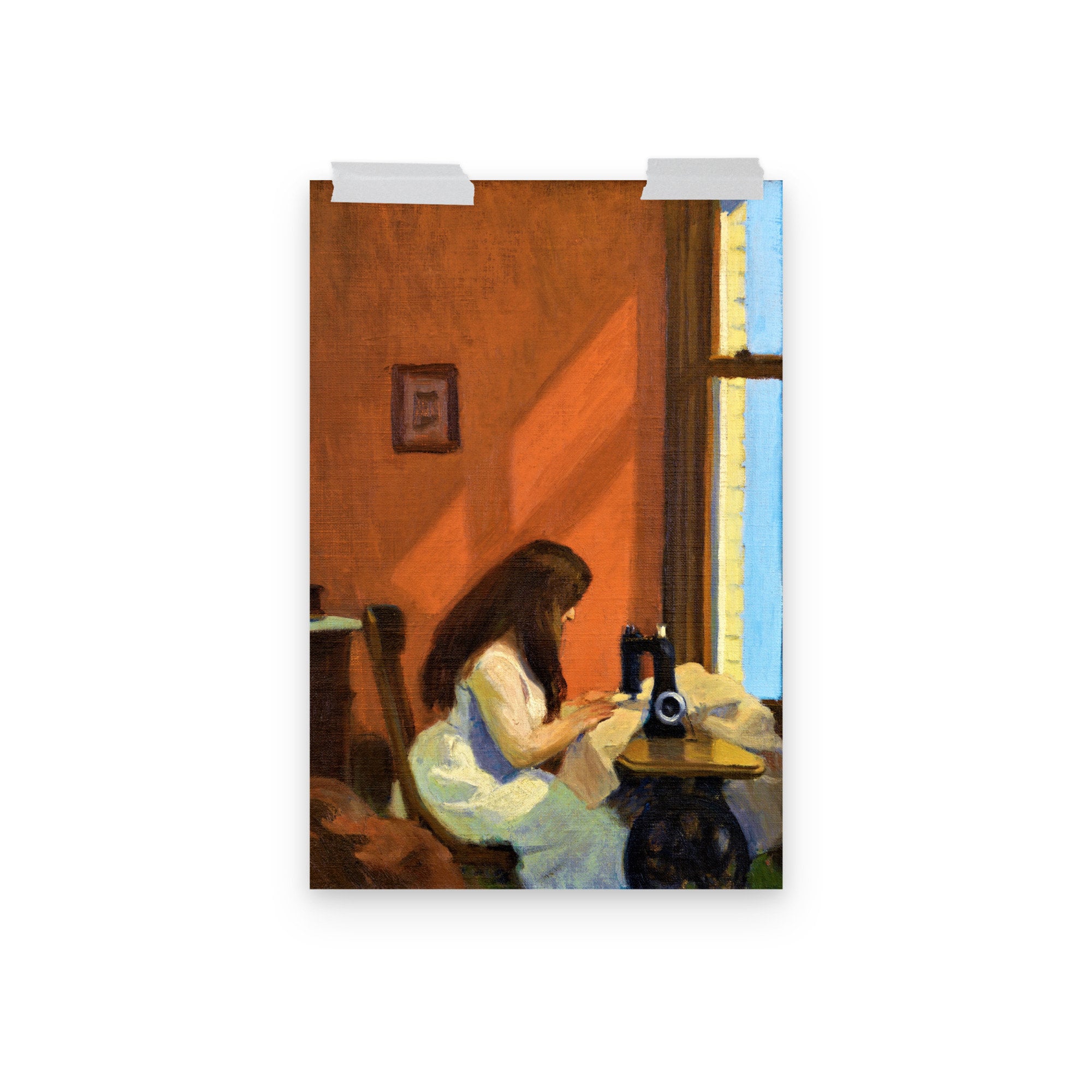 Girl at Sewing Machine by Edward Hopper Matte Poster - Etsy