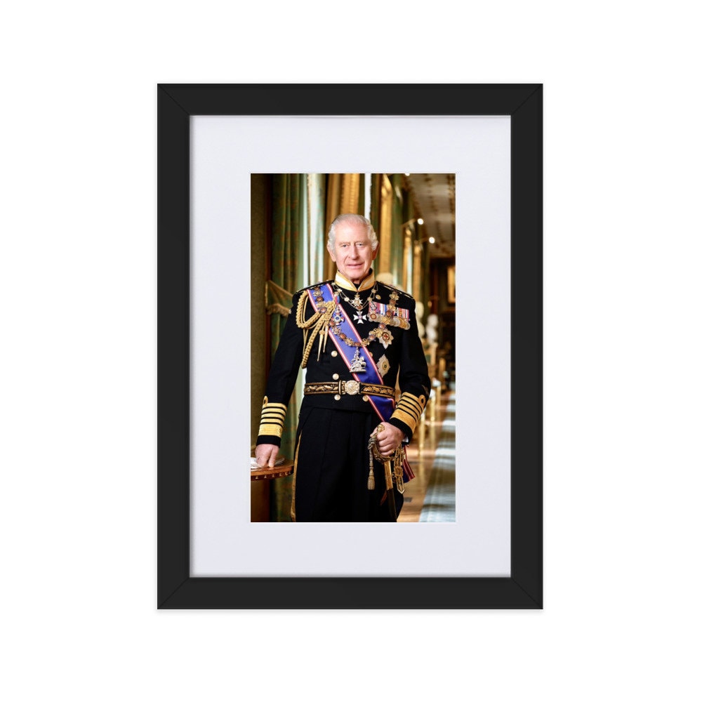 King Charles III Latest Official Portrait Framed Poster With Mat - Etsy