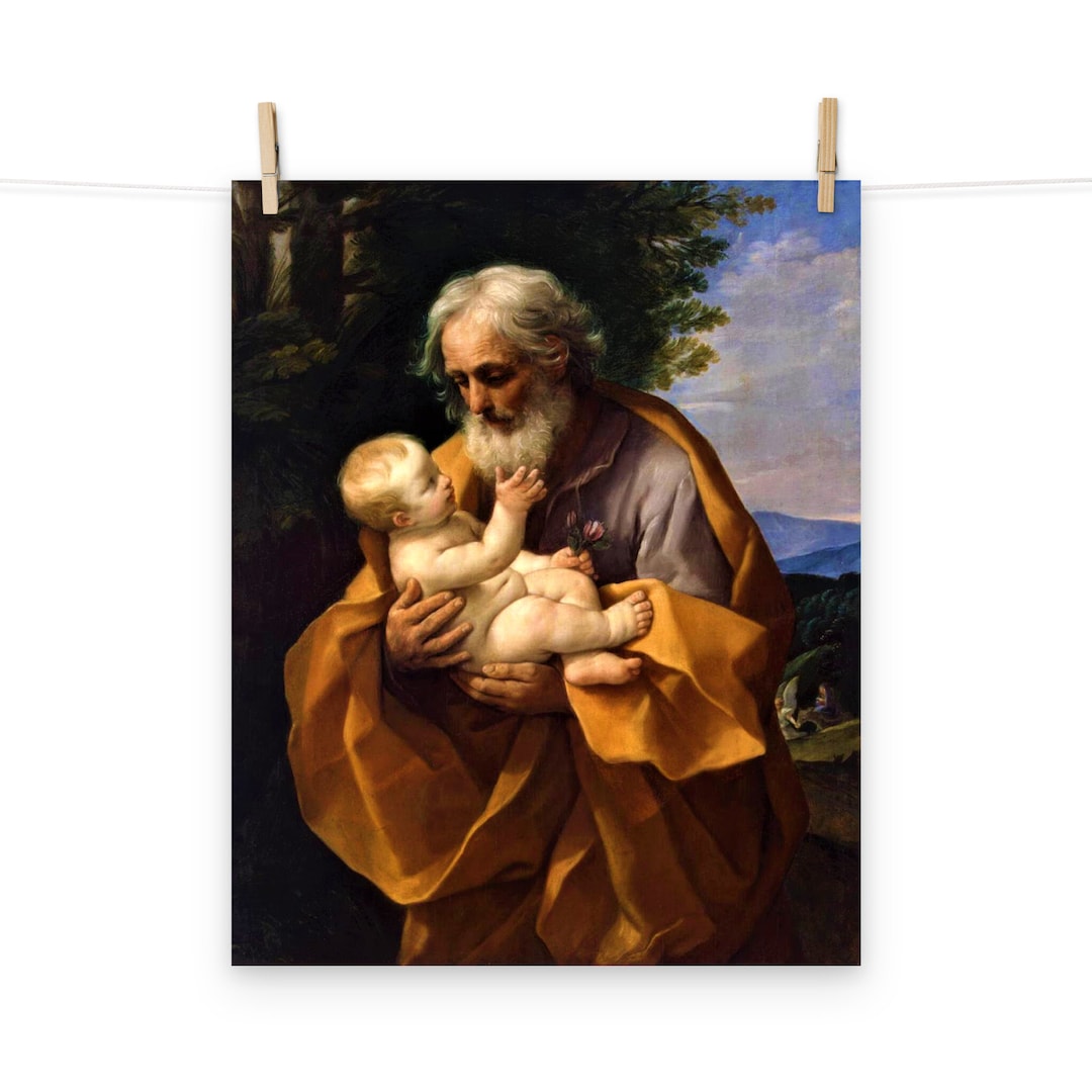 St Joseph With Infant Christ in His Arms by Guido Reni Matte Poster - Etsy