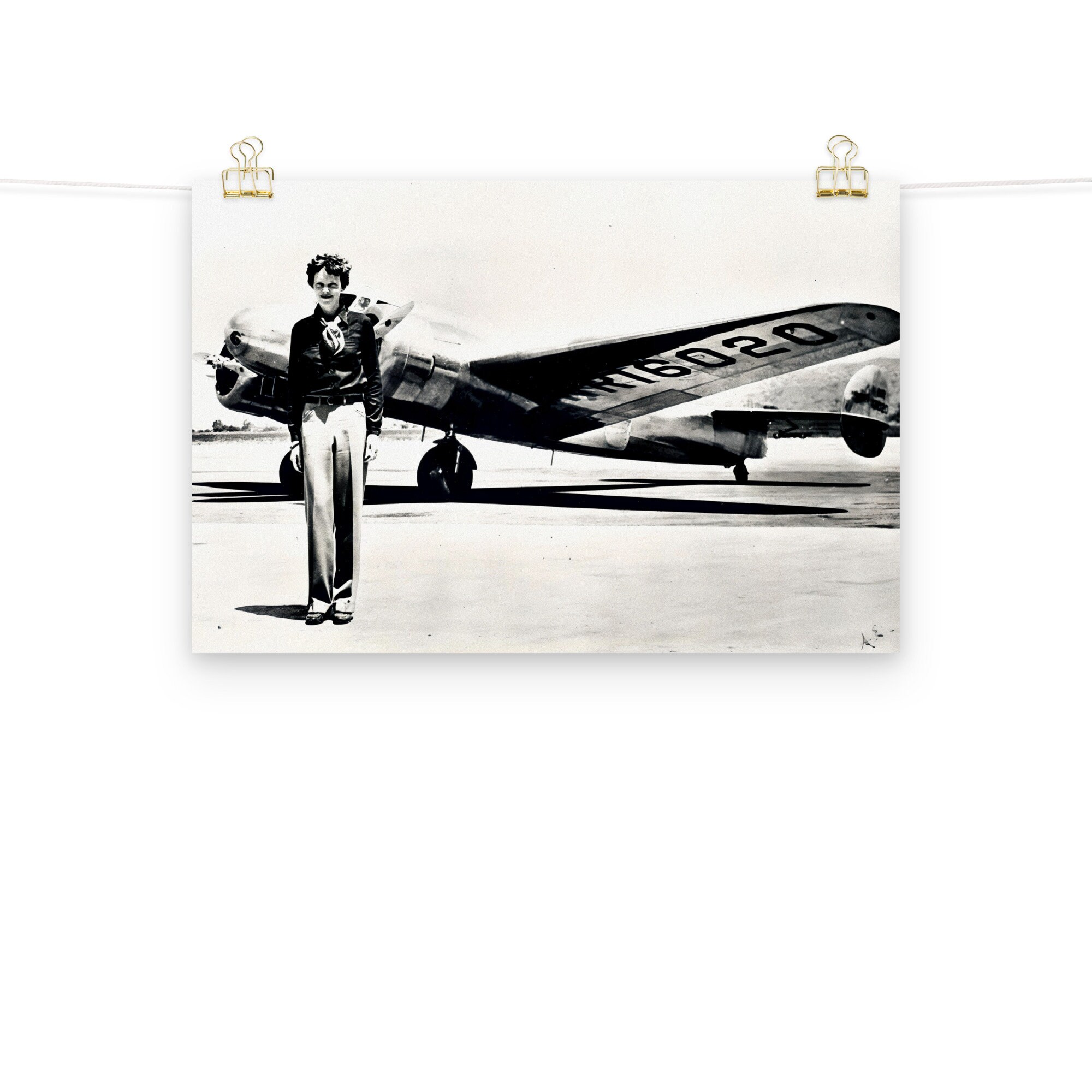 Amelia Earhart Standing in Front Lockheed Electra Matte Poster - Etsy