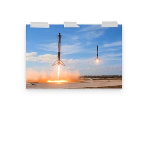 Spacex Falcon Heavy Side Boosters Landing Matte Poster - Etsy