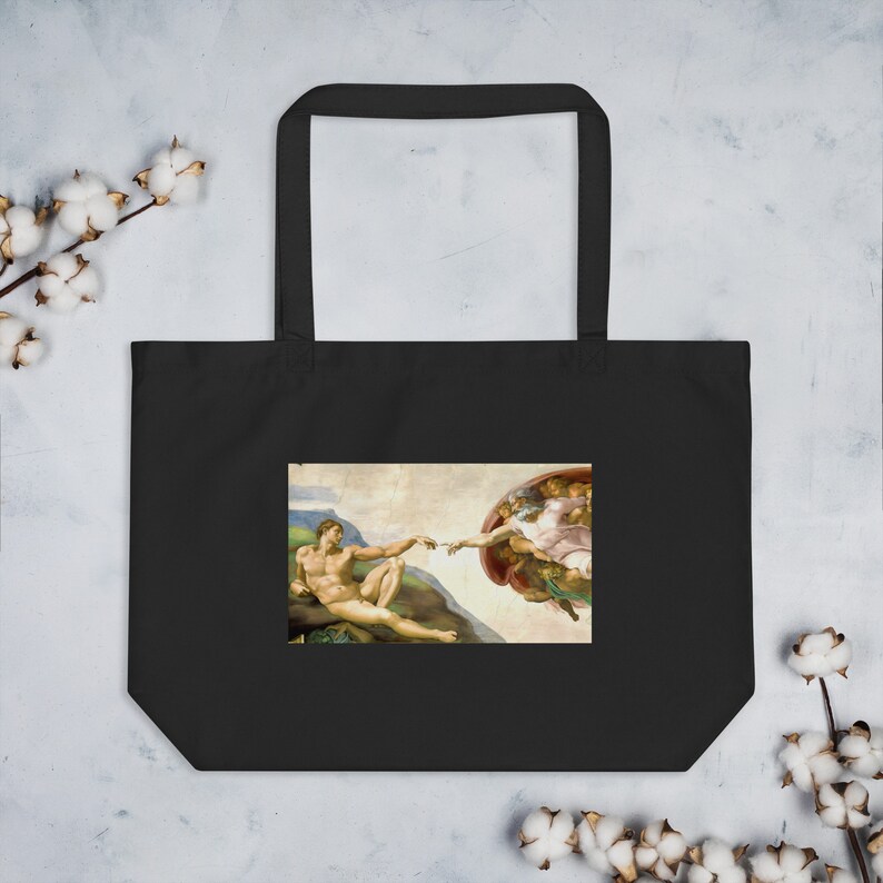 Creation of Adam by Michelangelo Eco Tote Bag - Etsy